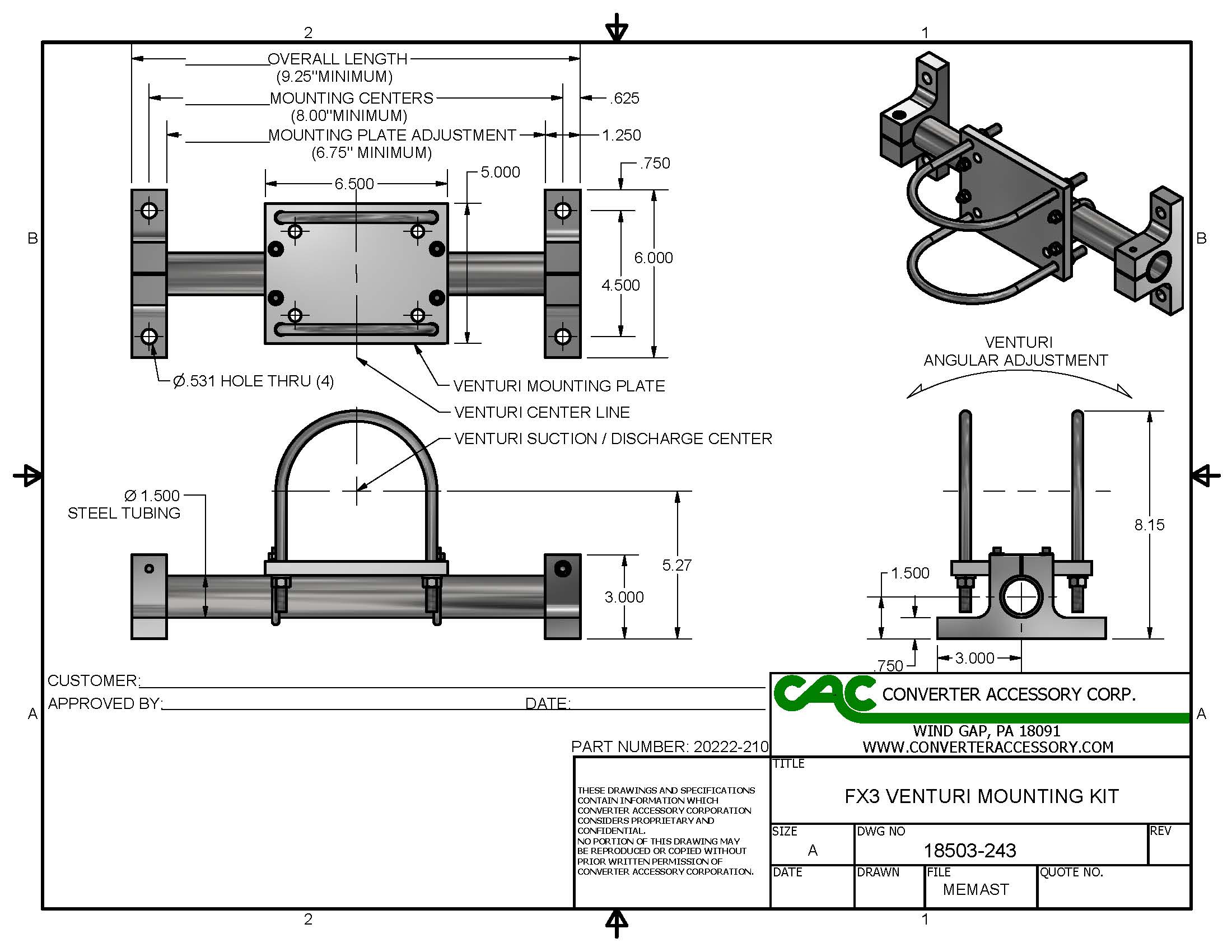 CAC Specification Sheet Search Results