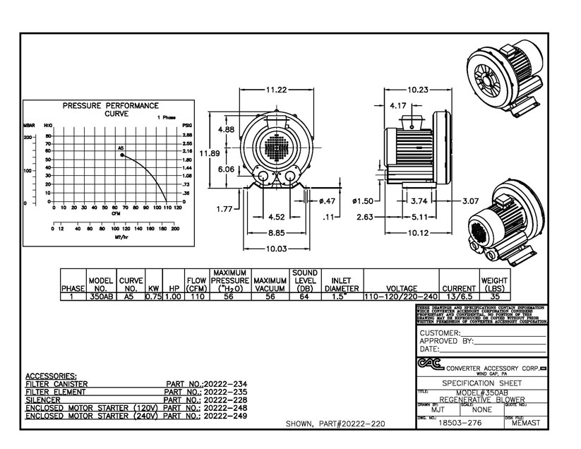 CAC Specification Sheet Search Results