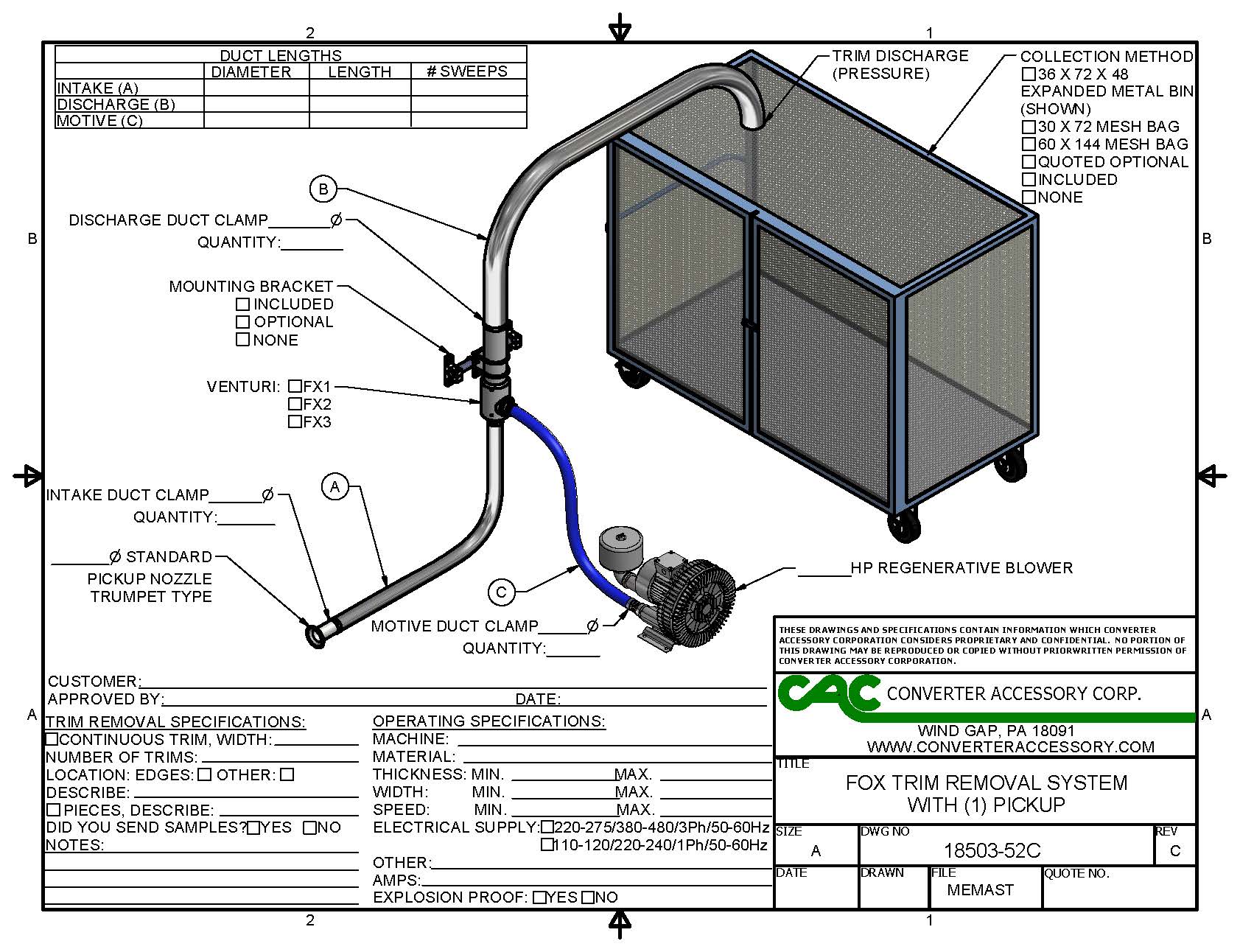 CAC Specification Sheet Search Results