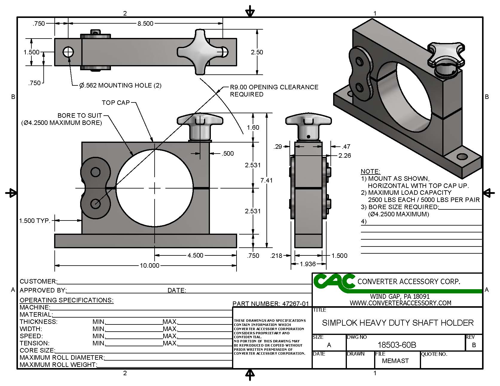 CAC Specification Sheet Search Results