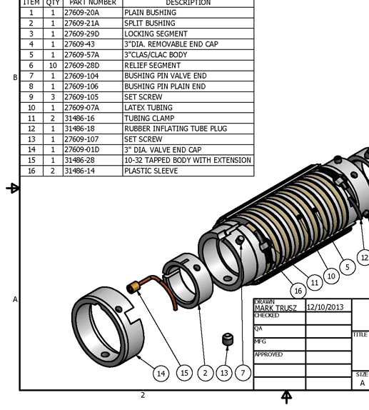 COR-LOK® Air Shafts and Chucks with latex inflating tube and PTV Valve ...