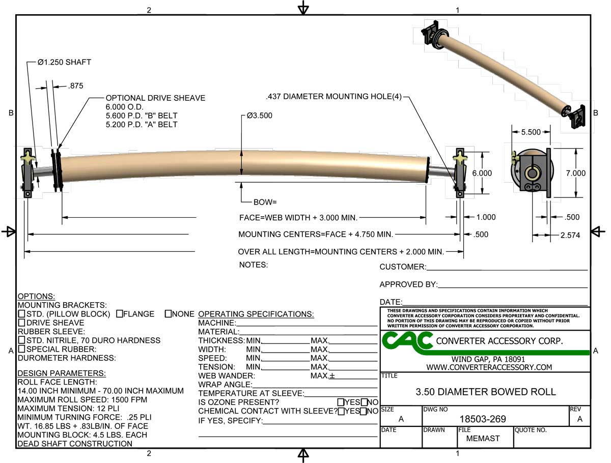 CAC Specification Sheet Search Results